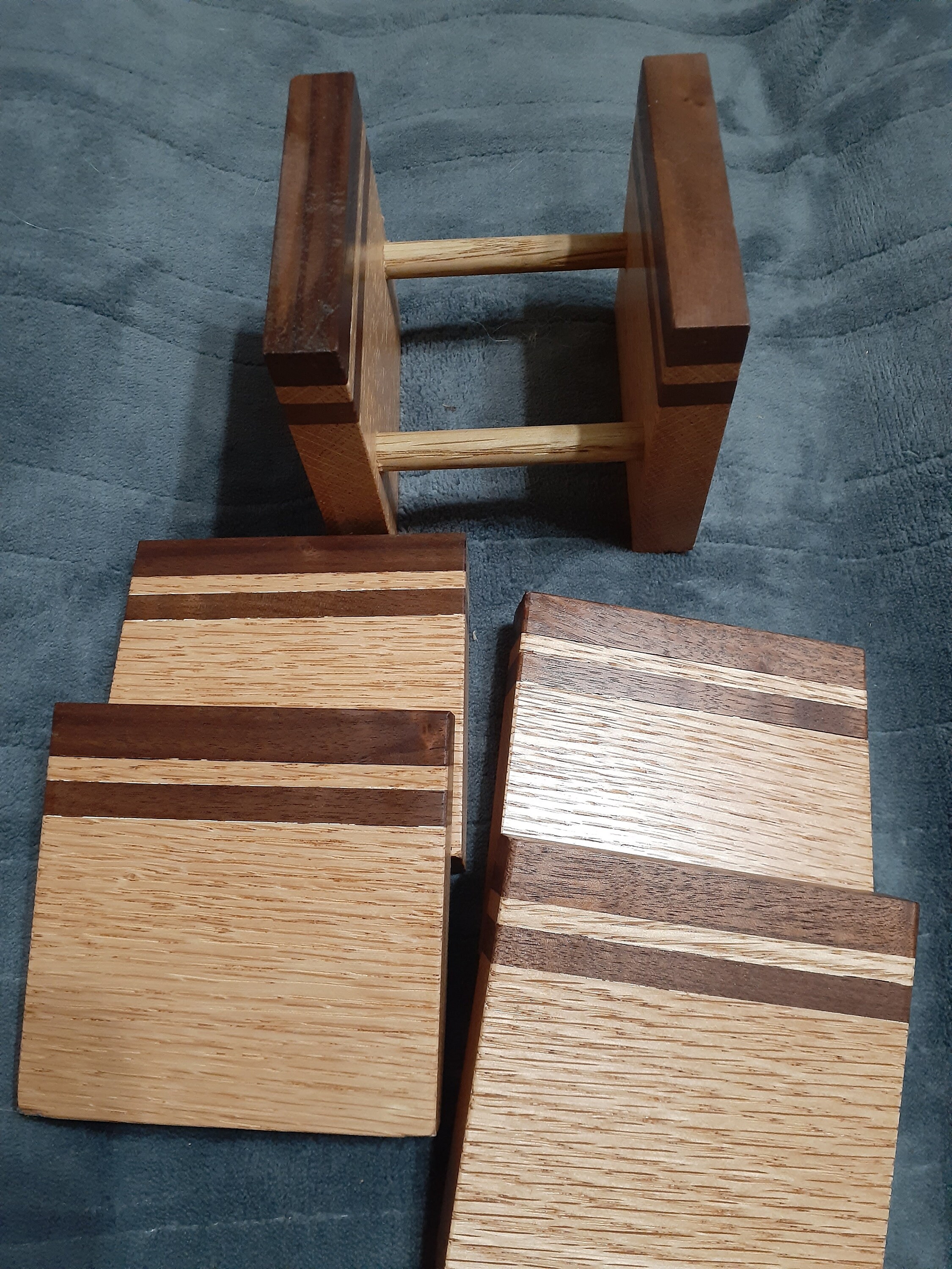 White Oak and Walnut Coaster Set - Etsy