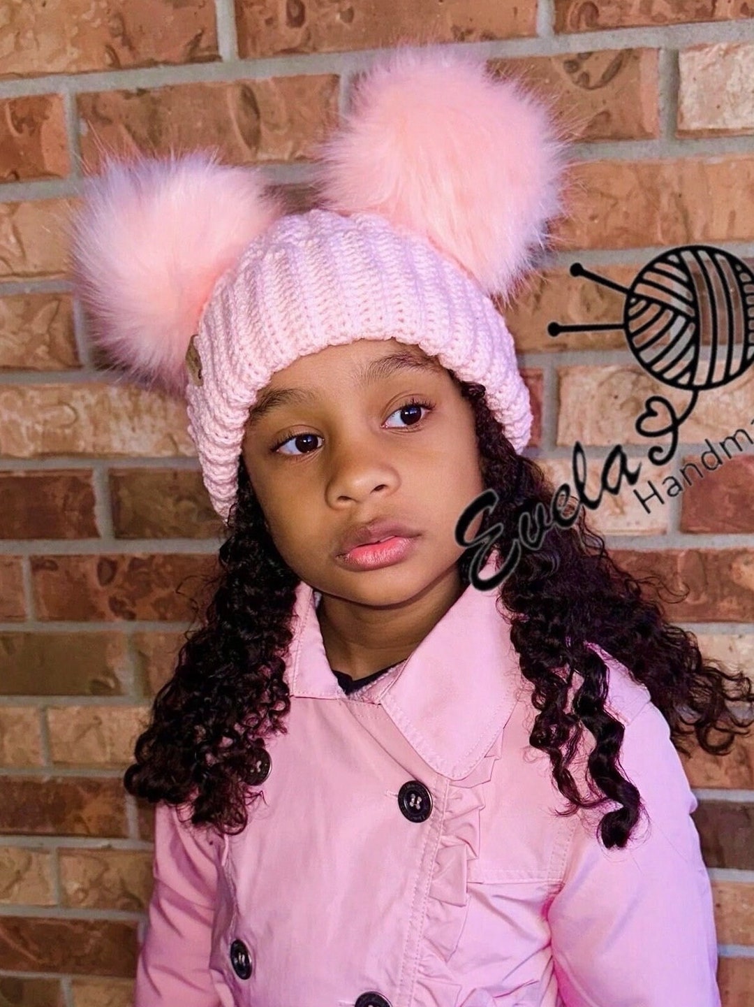 Pink Hat With Two Pom Poms - Etsy