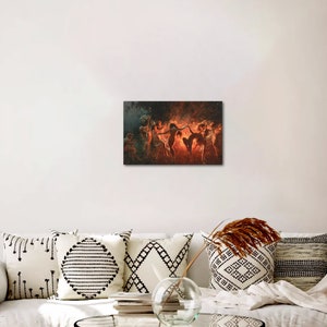 Nymphs Dancing by Fire: Painting Ultra-high Res Scan Canvas Print - Etsy