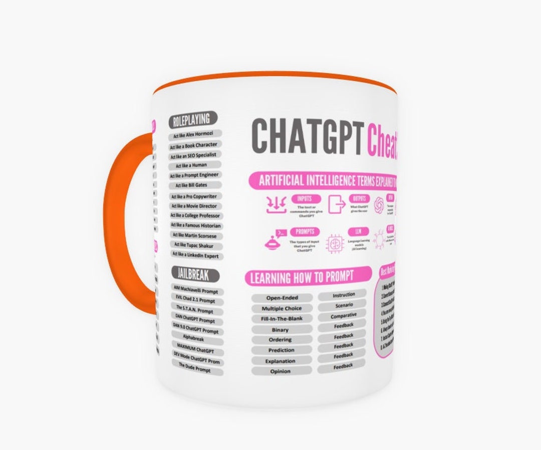 Chatgpt Cheat Sheet Coffee Mug Perfect AI Reference Cups for - Etsy UK