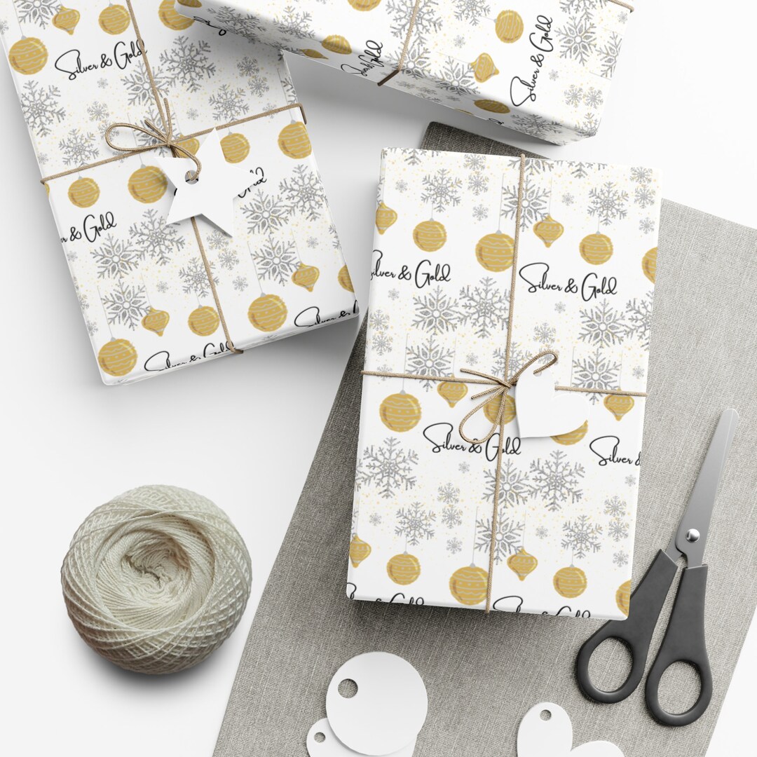 Silver and Gold Gift Wrap Paper - Etsy