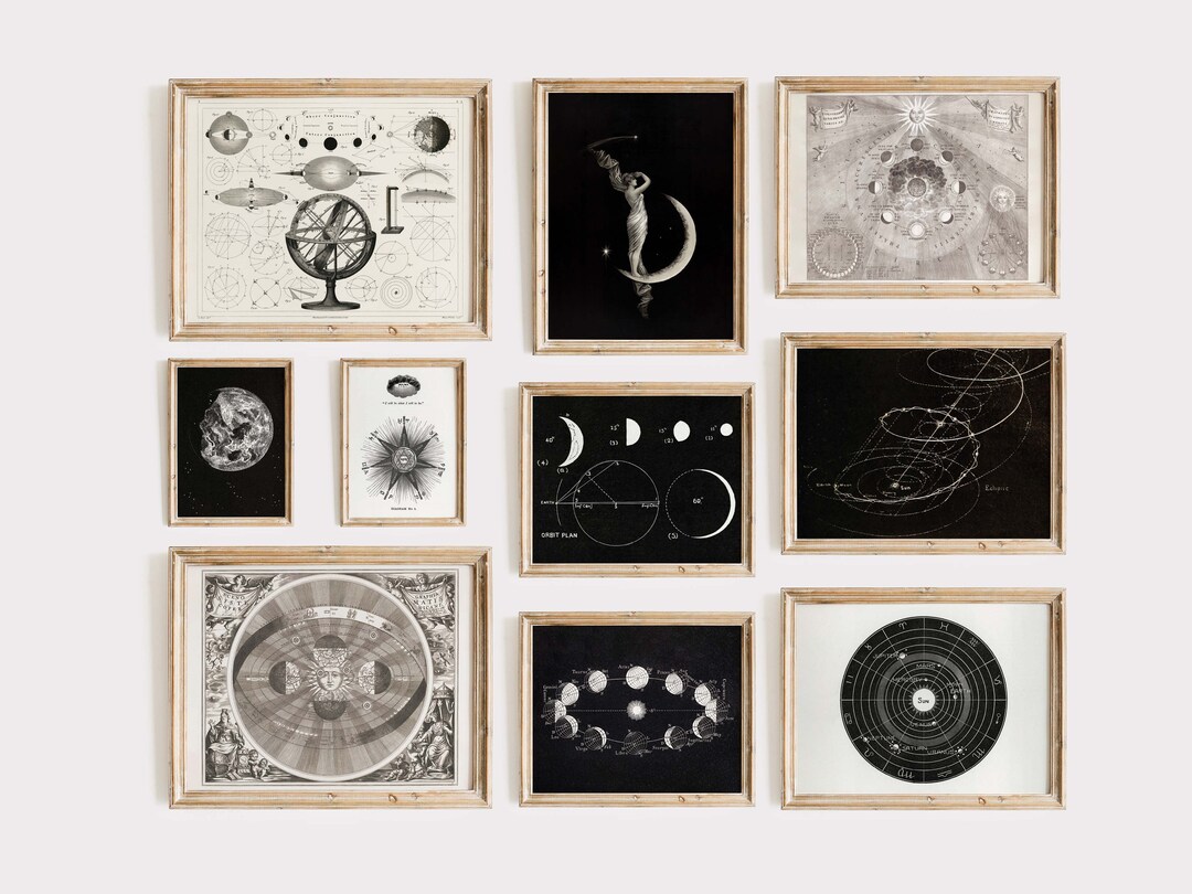 Dark Astrology Celestial Downloadable Prints | SET OF 10 PRINTS - Etsy