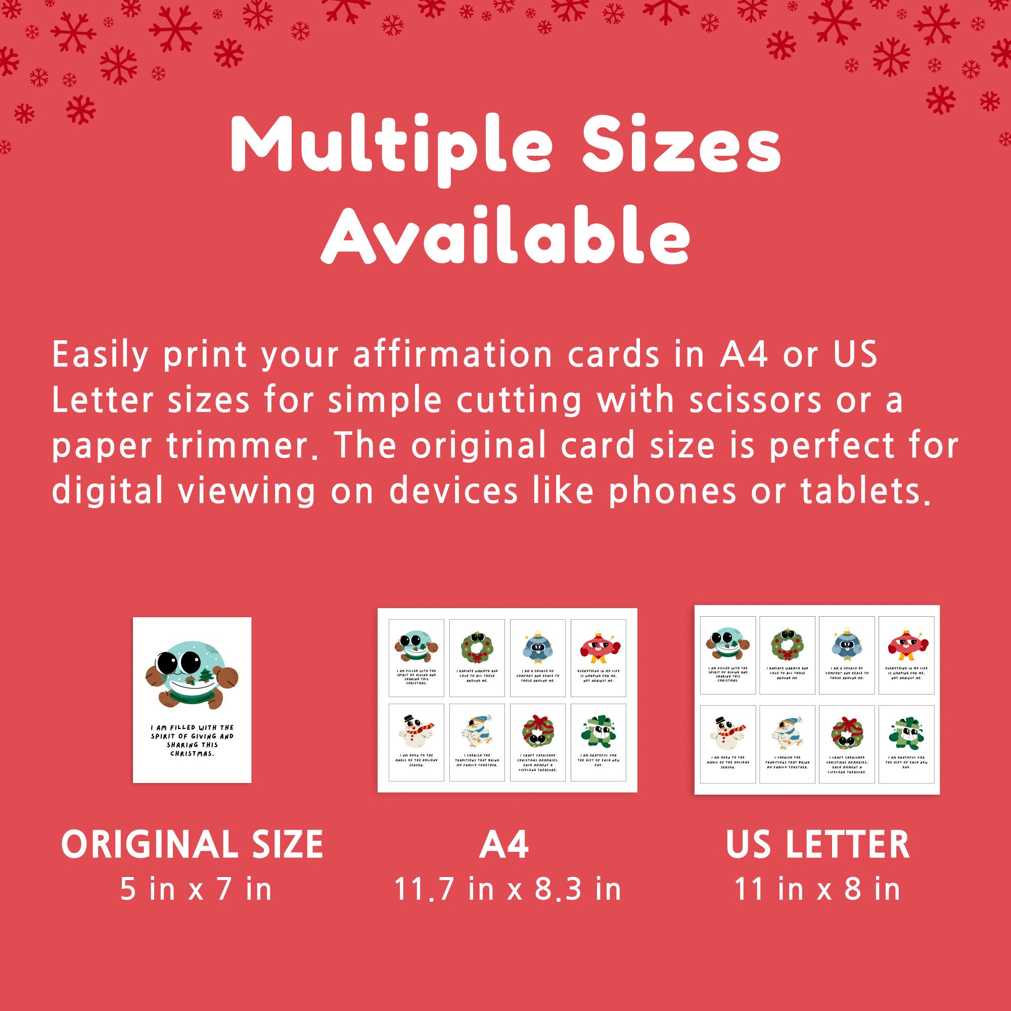 36 Printable Christmas Affirmation Cards, Holiday Affirmations ...