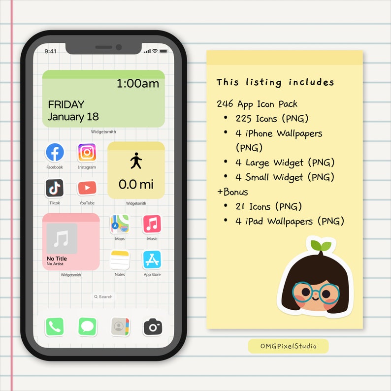 Notebook Composition Aesthetic Theme: Ios Icons + iPhone & iPad ...
