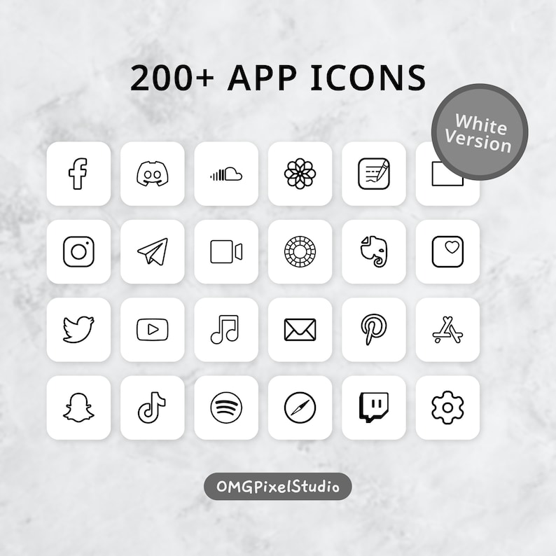 Ios Icon Set: Minimalist Black & White + iPhone Wallpapers - Etsy