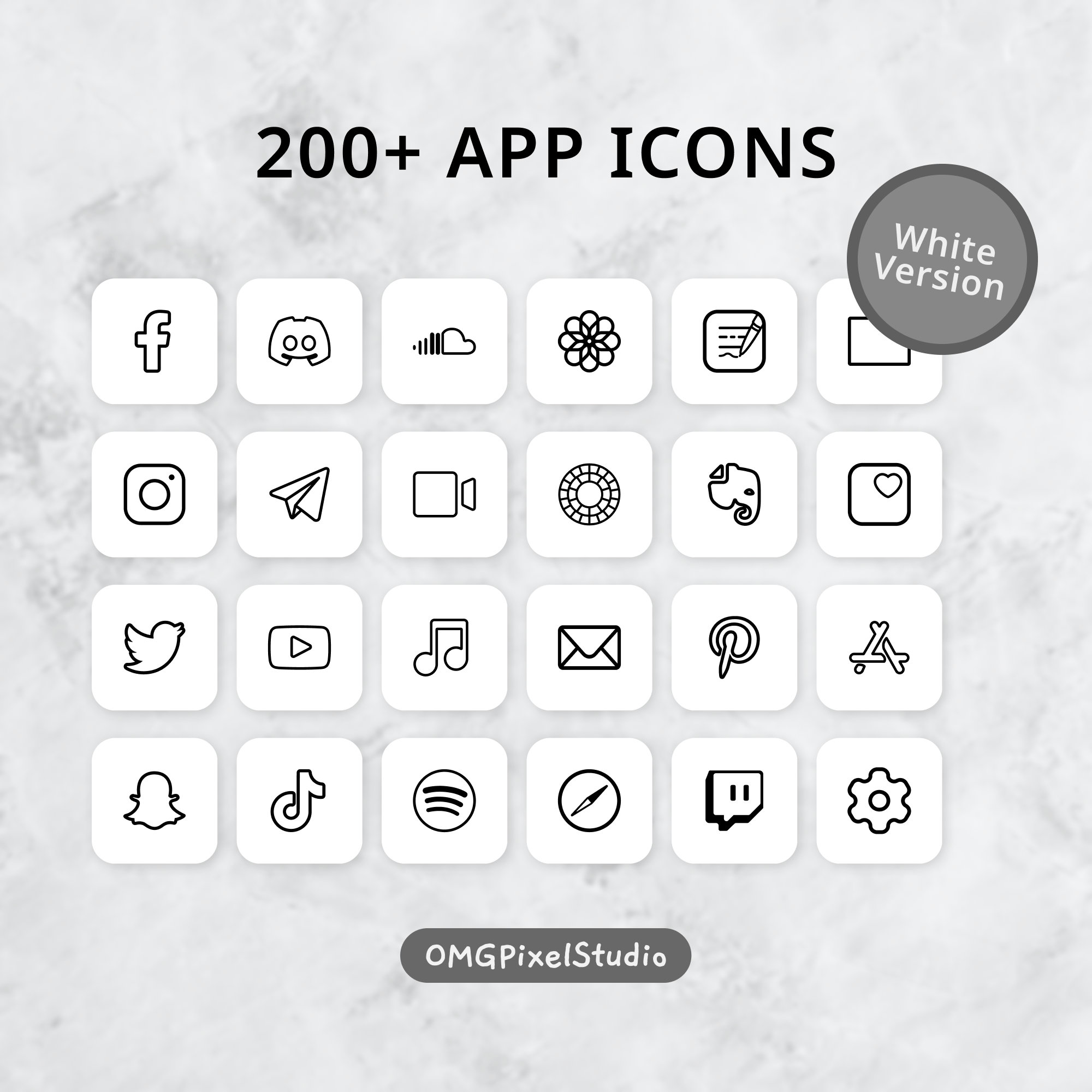 Ios Icon Set: Minimalist Black & White + iPhone Wallpapers - Etsy