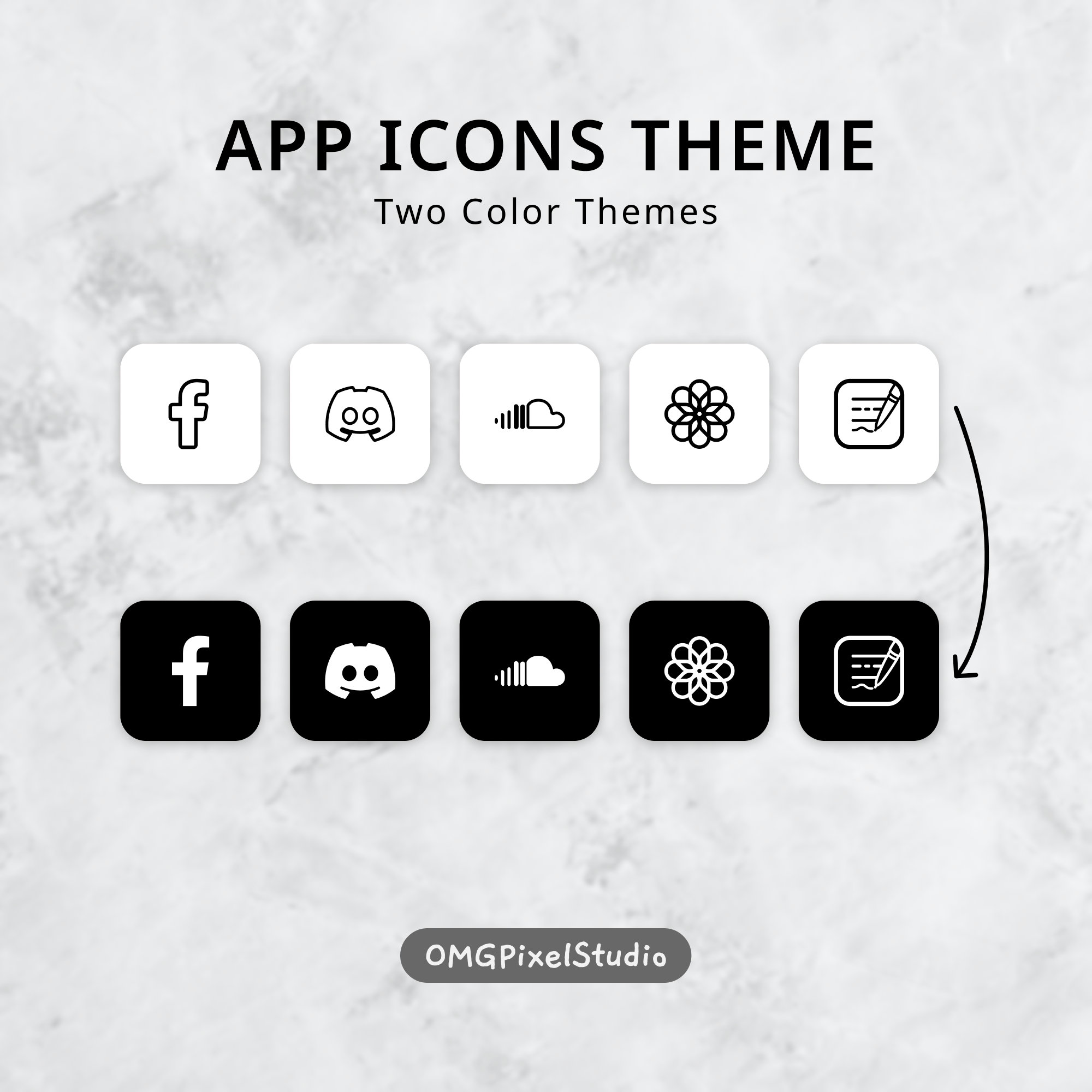 Ios Icon Set: Minimalist Black & White + iPhone Wallpapers - Etsy