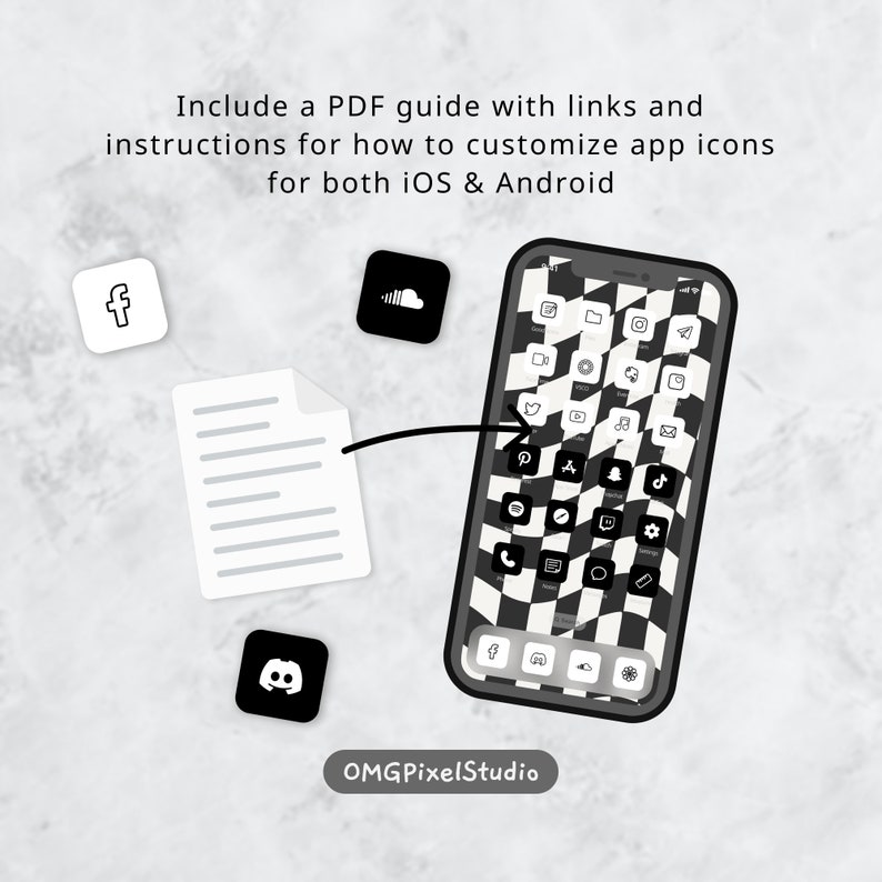 Ios Icon Set: Minimalist Black & White + iPhone Wallpapers - Etsy