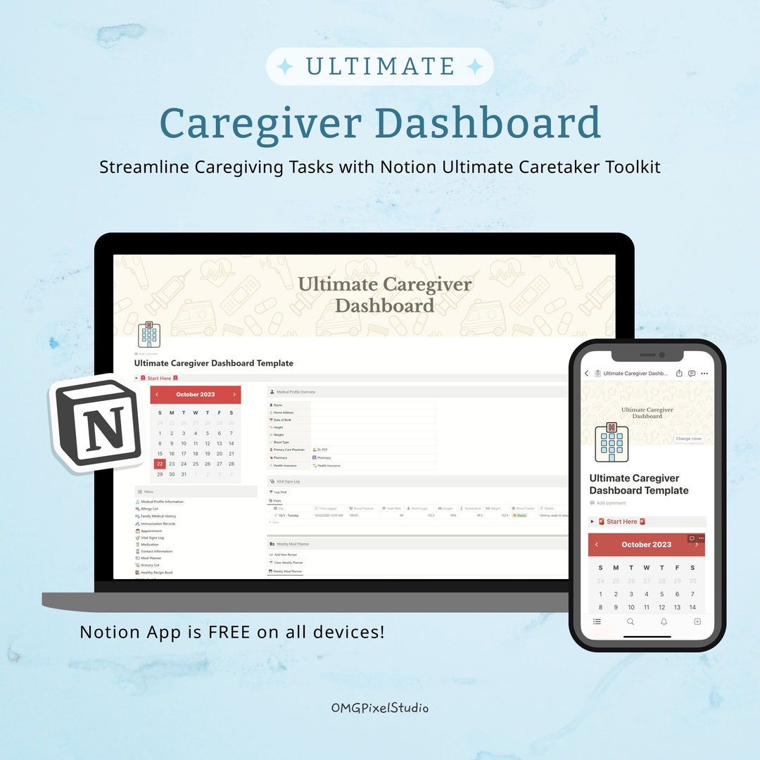 Ultimate Caretaker Dashboard Notion Template - Etsy