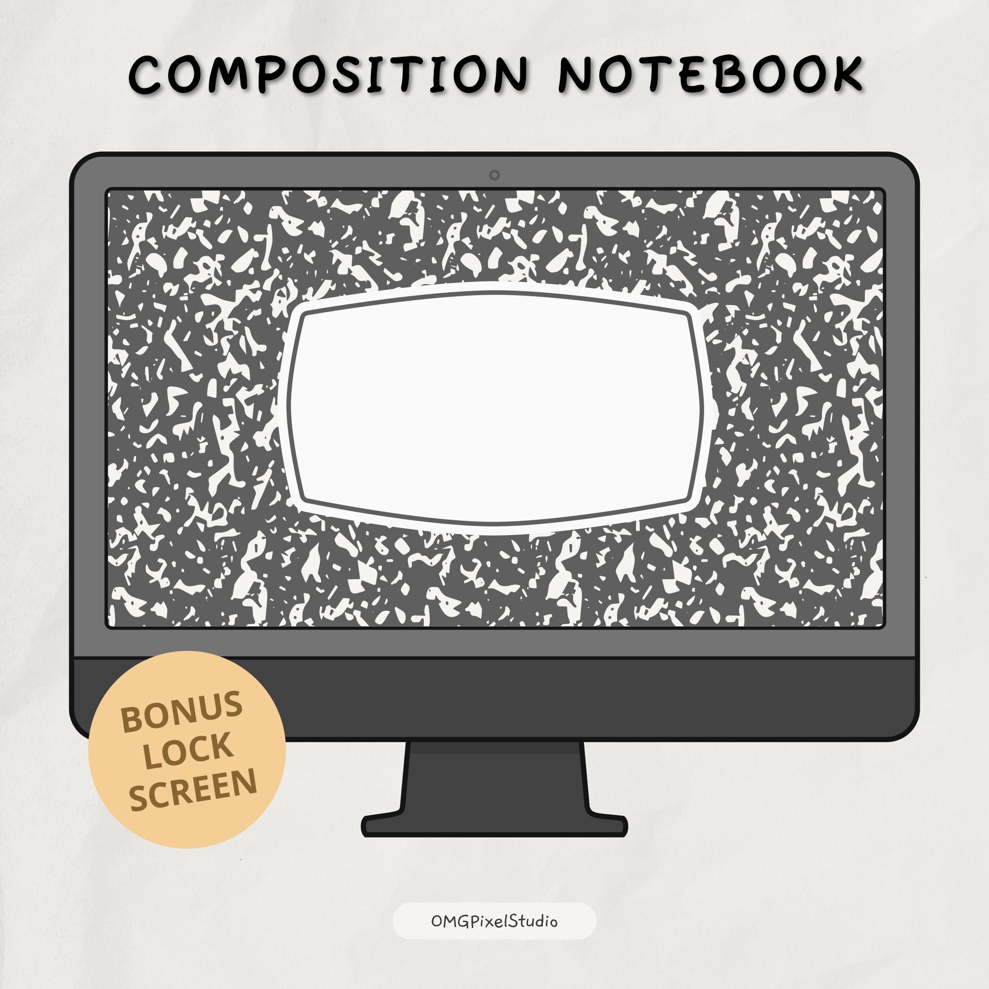Notebook Composition Aesthetic Desktop Theme Wallpaper Organizer Set - Etsy