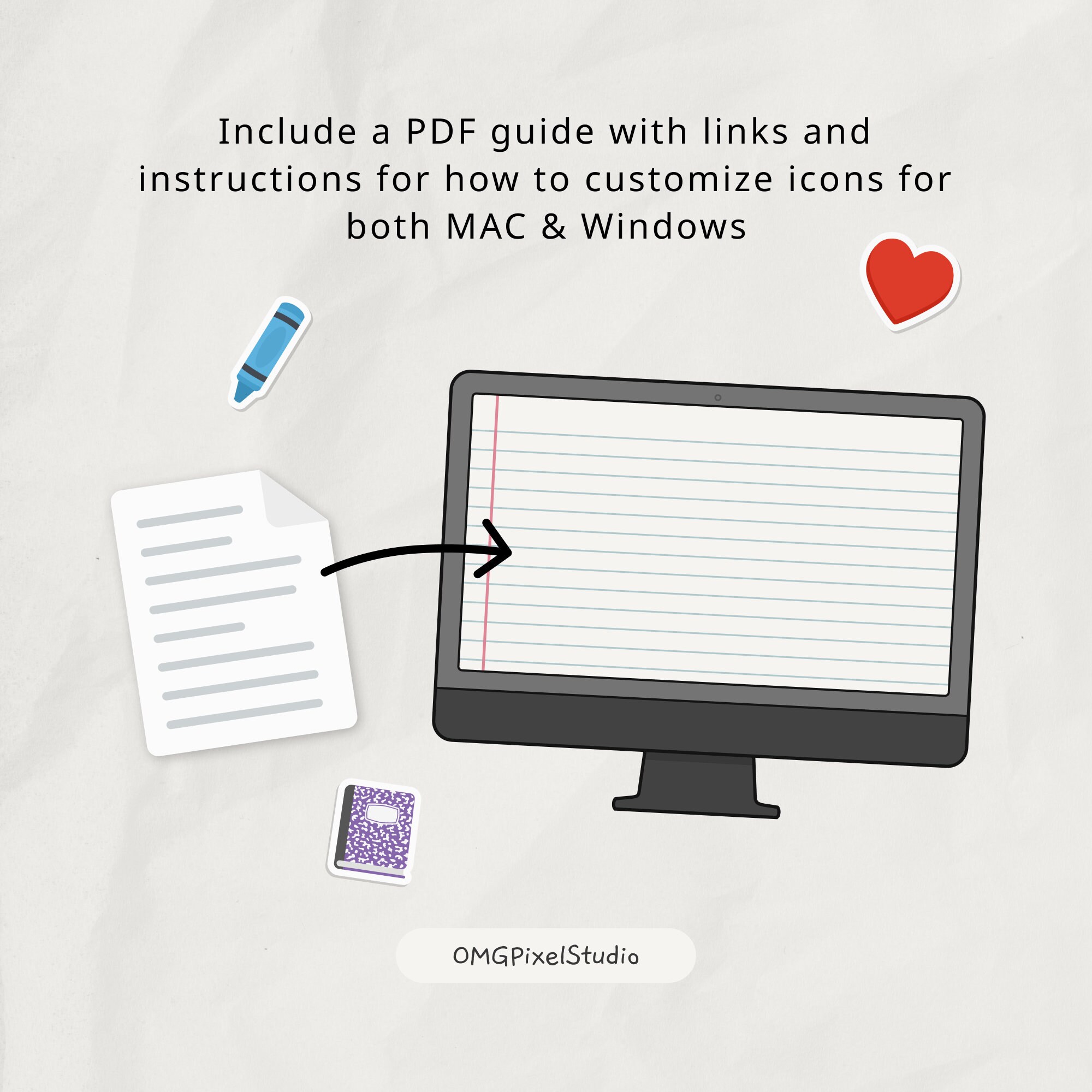 Notebook Composition Aesthetic Desktop Theme Wallpaper Organizer Set - Etsy