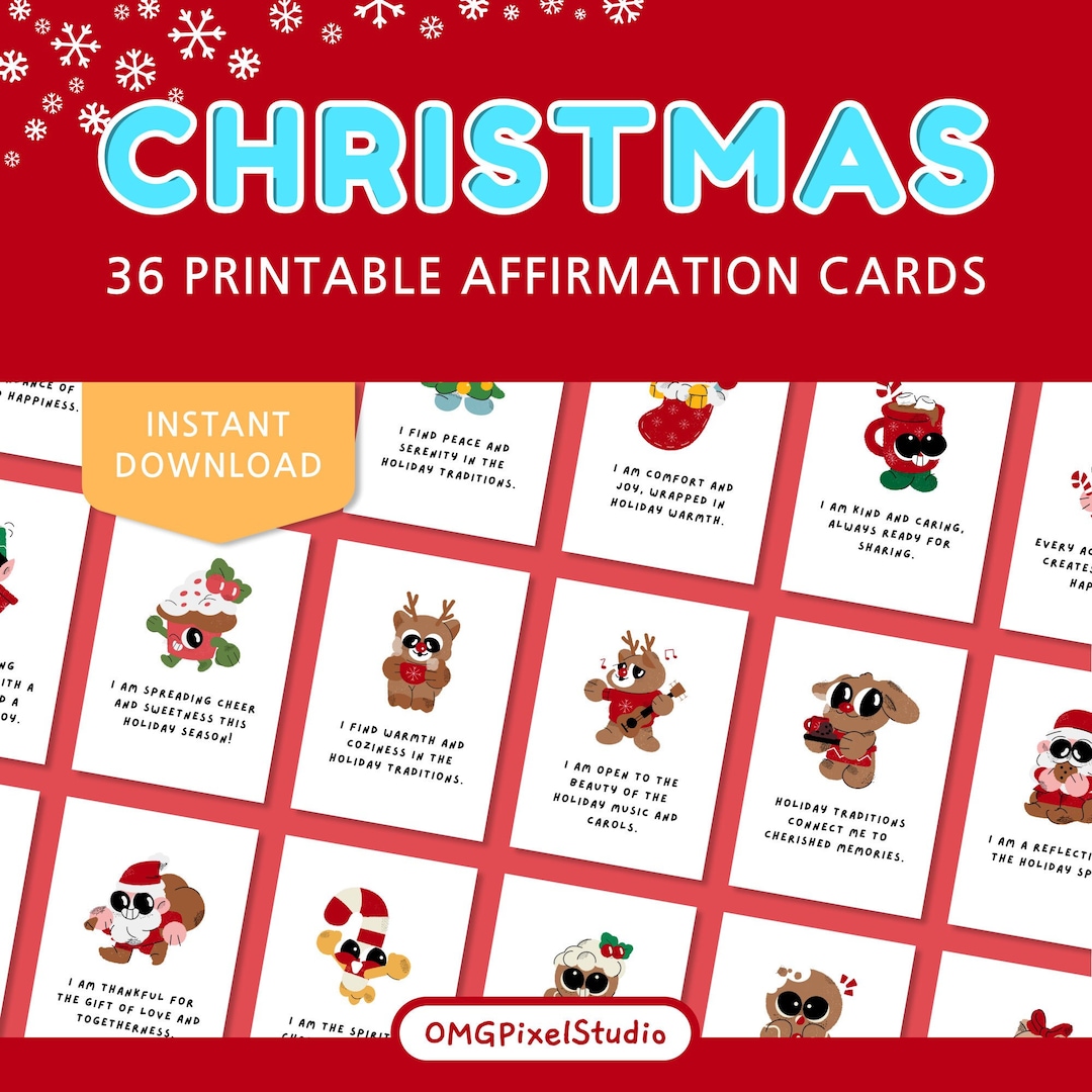 36 Printable Christmas Affirmation Cards, Holiday Affirmations ...