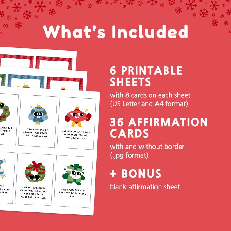 36 Printable Christmas Affirmation Cards, Holiday Affirmations ...