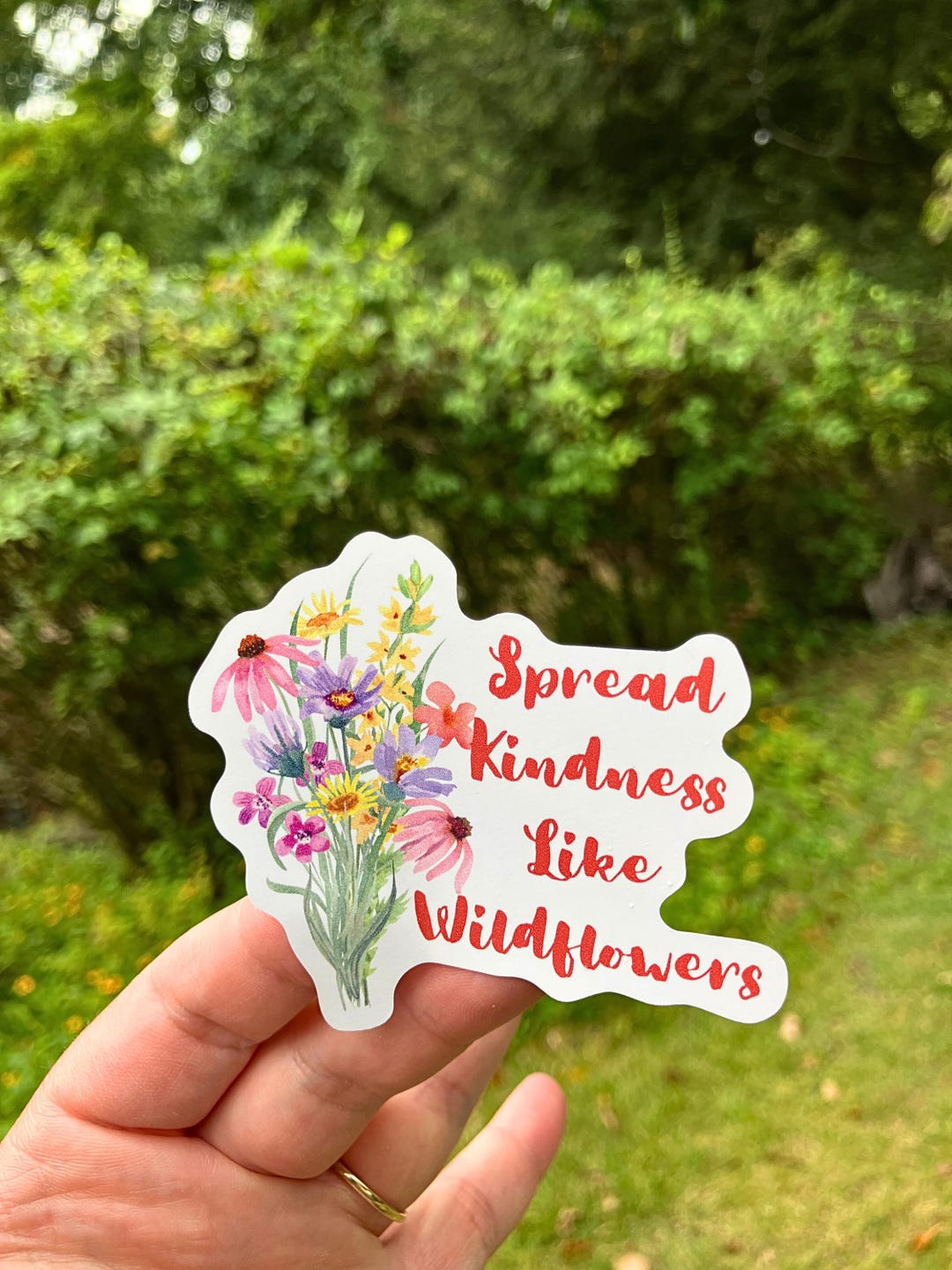 Spread Kindness Like Wildflowers Sticker: Waterproof Vinyl Decal - Etsy