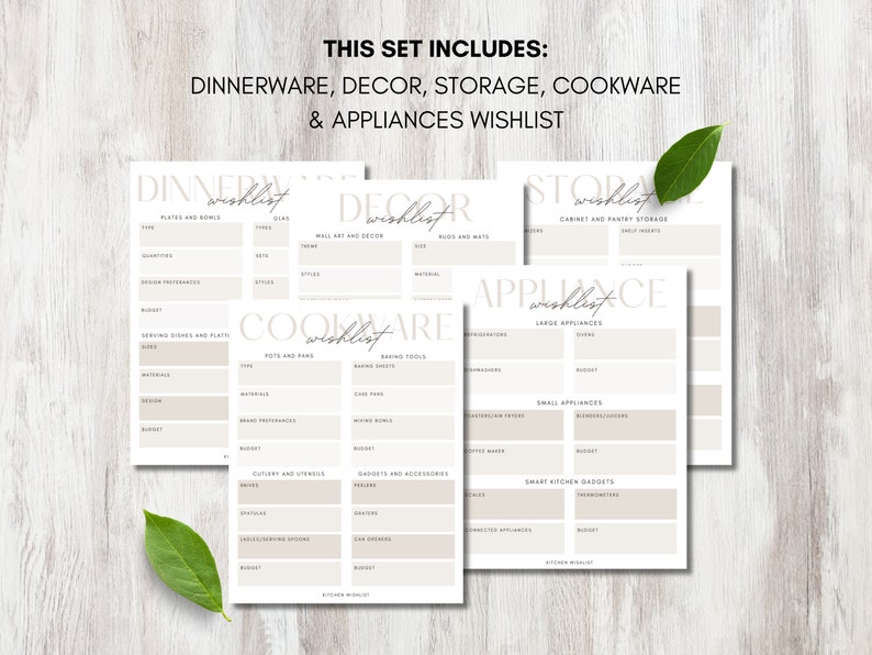 PRINTABLE KITCHEN WISHLIST, Shopping List, Home Decor, Housewarming ...