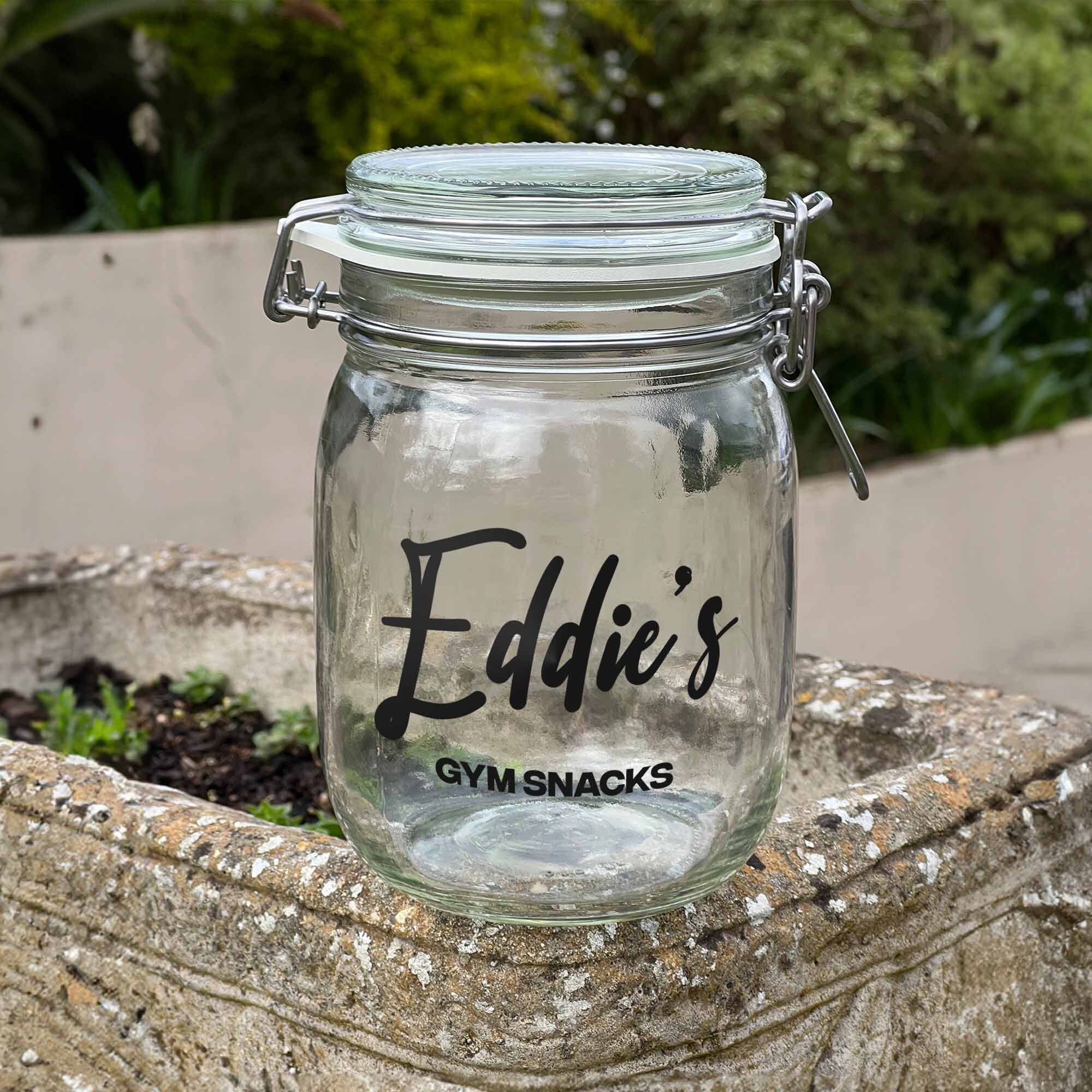 Personalised Workout Snacks Jar, 1.8L Gym Snacks, Pre Workout, Gym ...