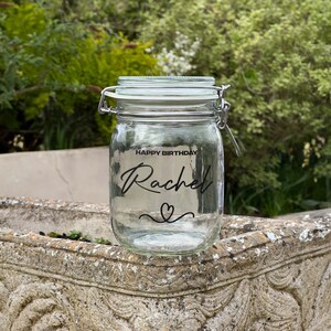 Personalised Birthday Jar, Custom Jar 1.5L - Birthday Presents | Snacks ...