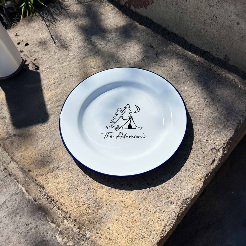 Personalised Enamel Plate | Camping Gifts, Camping Dad, Family Camping ...