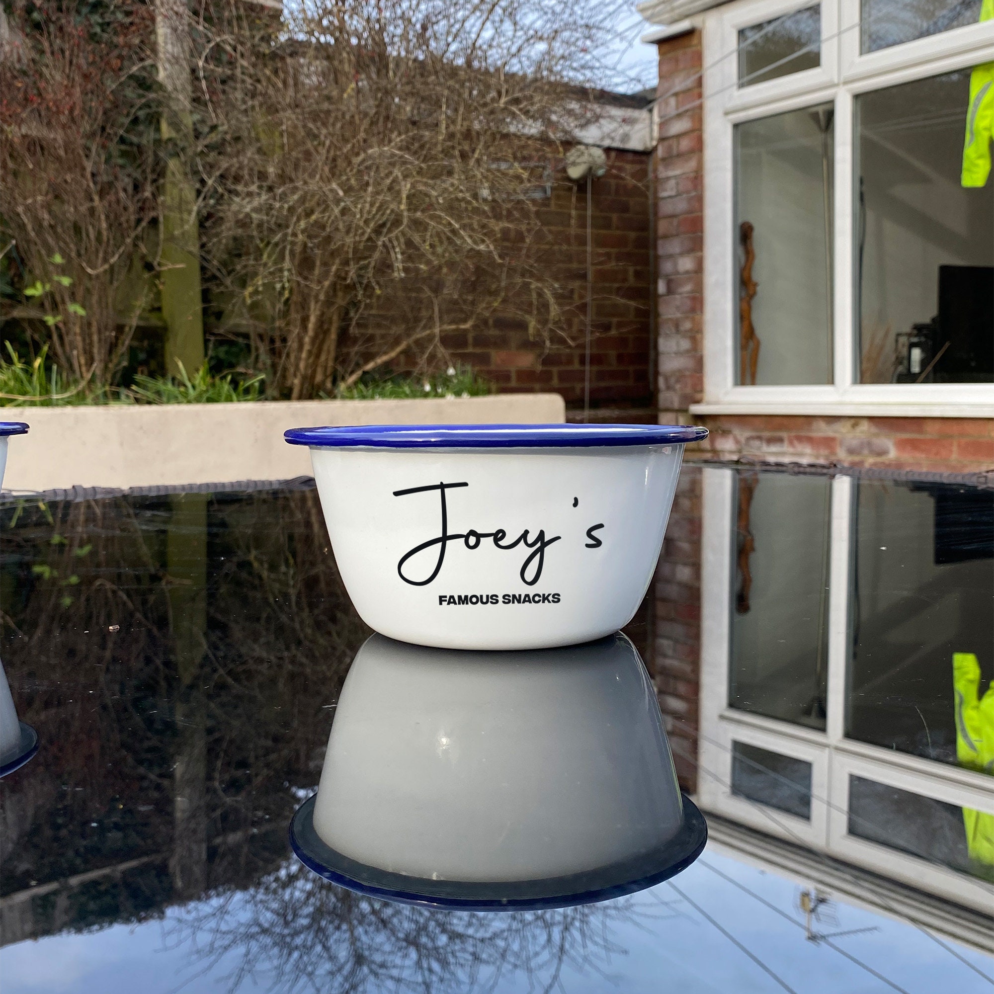 Custom name's Famous Snack Personalised Enamel Bowl Custom Enamel Kids ...