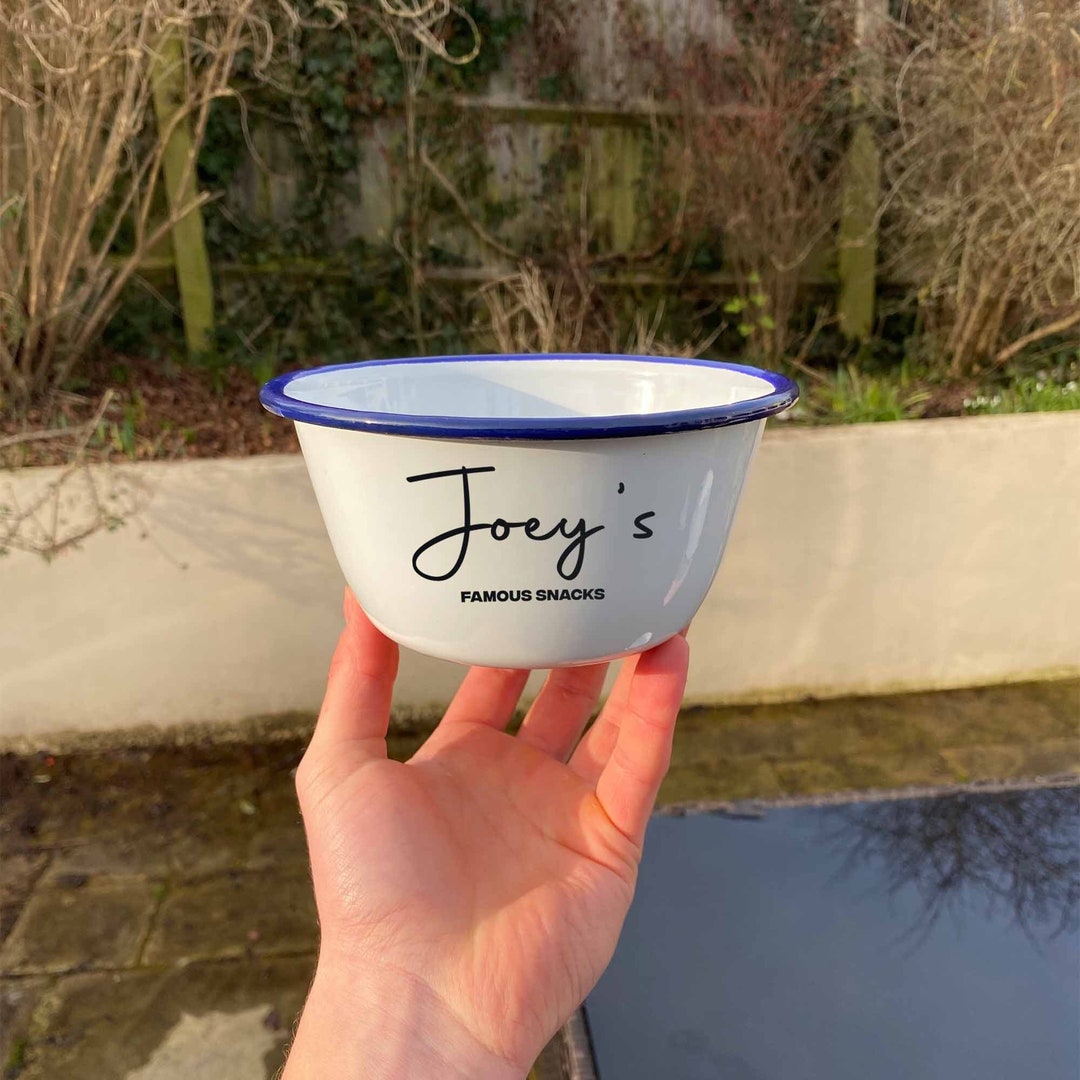 Custom "name's" Famous Snack Personalised Enamel Bowl | Custom Enamel ...