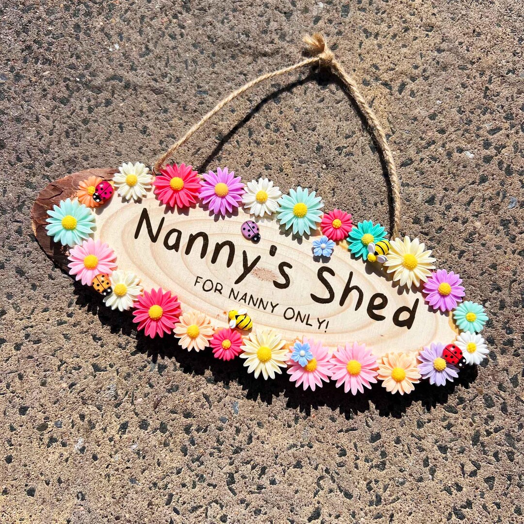 Nan Gardening Gifts, Personalised Garden Shed Plaque, Handmade Shed ...