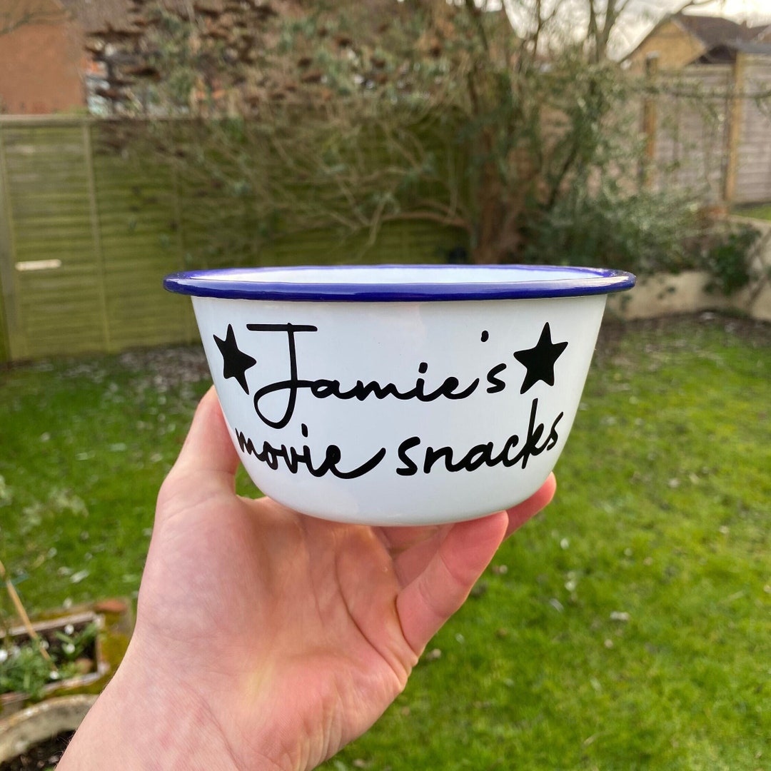 Custom Name Movie Snacks Bowl | Popcorn, Movie Night, Personalised ...