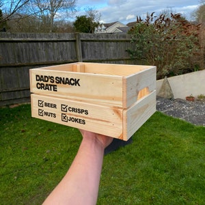 Personalised Snack Crate | Gift Box for Dad, Care Package | Beer Box ...