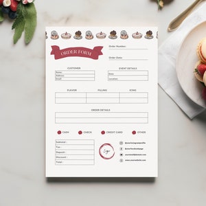 Retro Cake Order Form Template, Bakery Branding, Cookie Order Form, Add ...