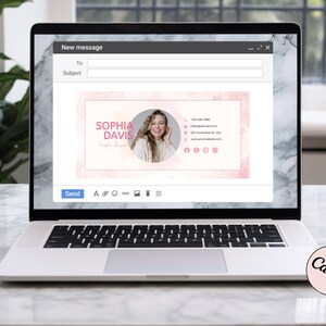 Email Signature Template, Pink Design, Gmail Signature, Outlook ...