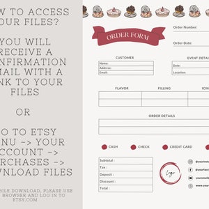 Retro Cake Order Form Template, Bakery Branding, Cookie Order Form, Add ...