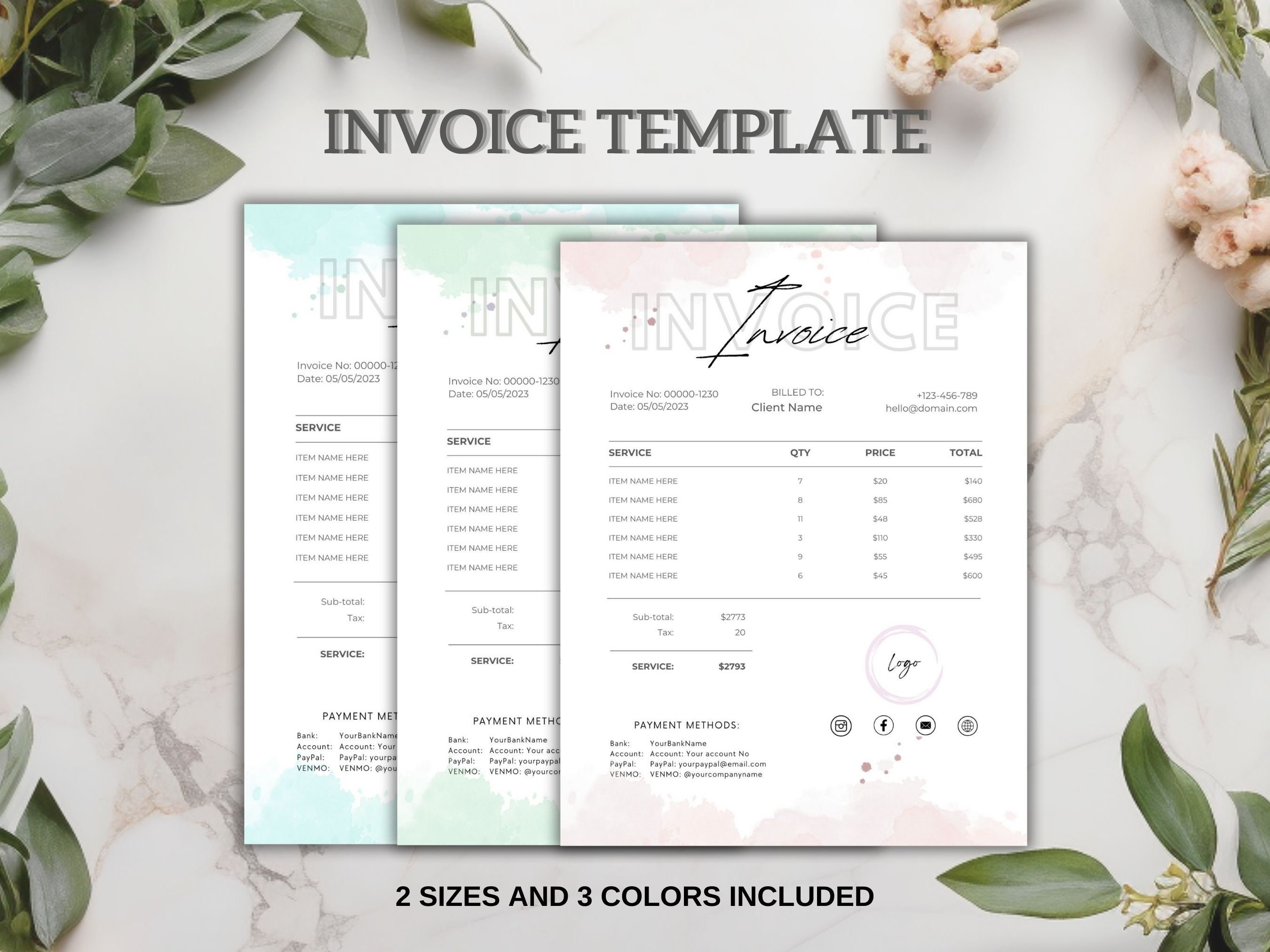 Invoice Template Editable, Small Business Bookkeeping, Invoice Form ...