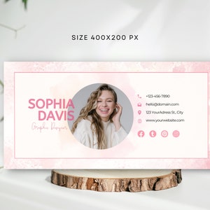 Email Signature Template, Pink Design, Gmail Signature, Outlook ...