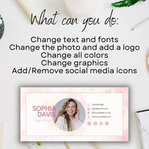 Email Signature Template, Pink Design, Gmail Signature, Outlook ...
