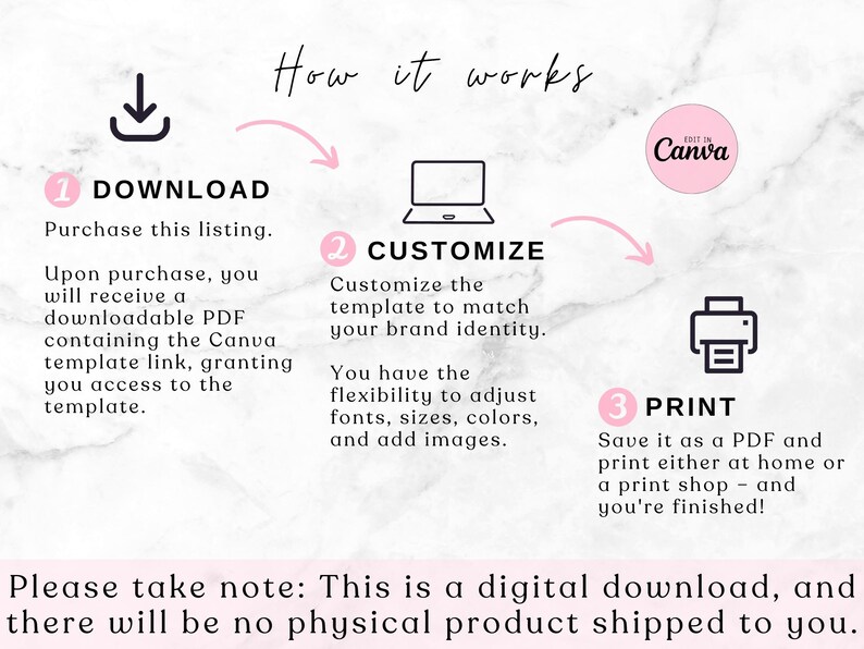 Price List Template, Rose Gold Design, Business Branding, Pink ...