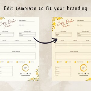 Editable Cake Order Form Template, Bakery Order Form Printable, Cookie ...