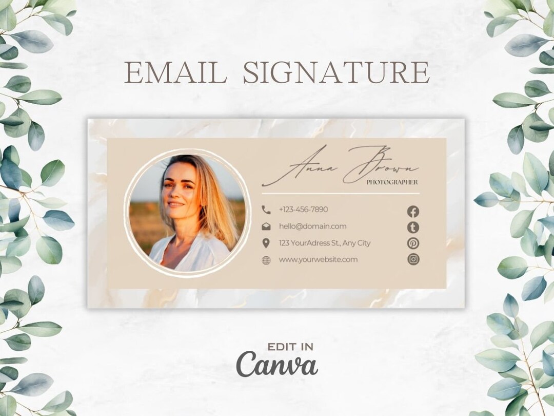 Email Signature Template, Easy Editable in Canva, Gmail Signature ...