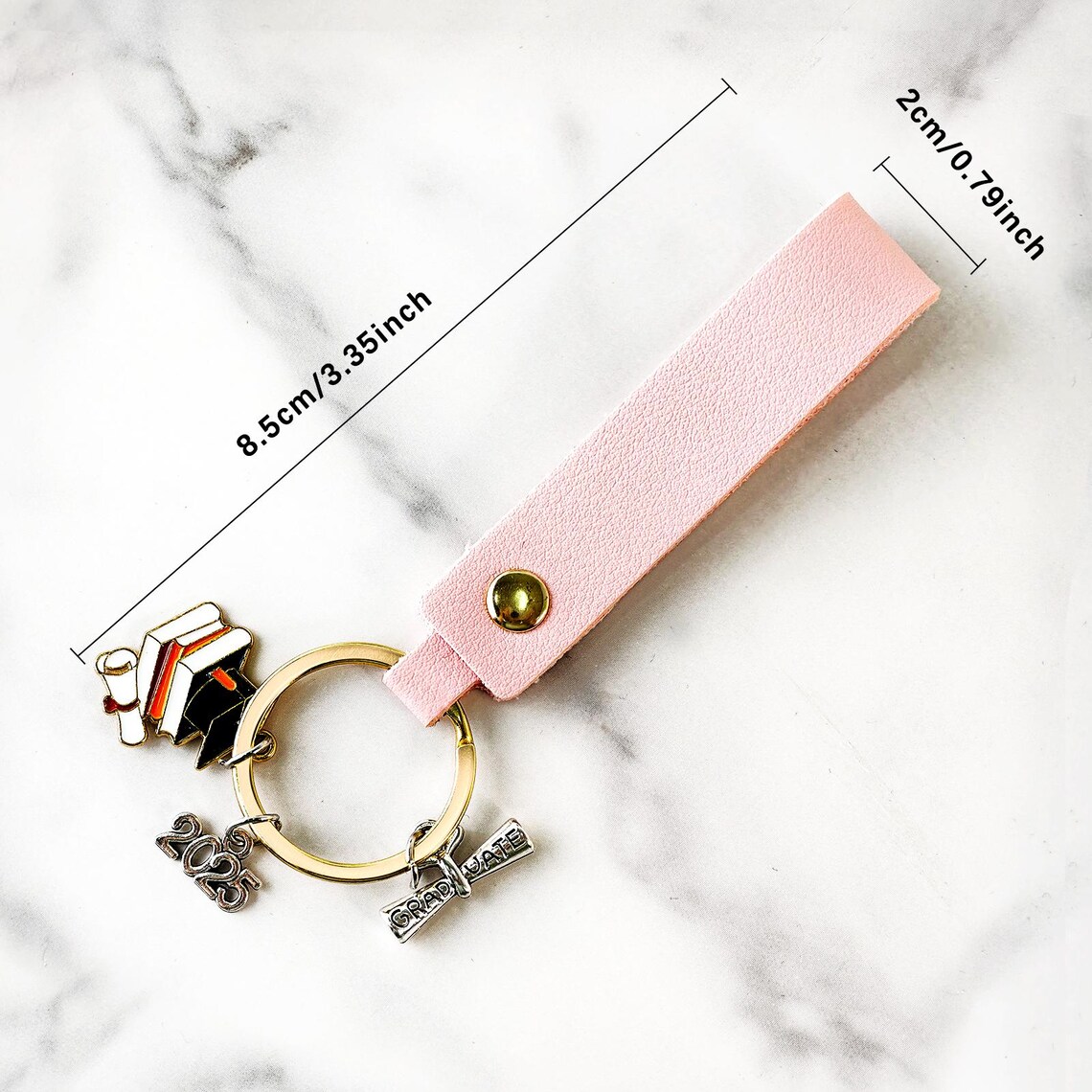 Personalized 2025 Graduation Keychain – Custom Engraved Name Leather ...