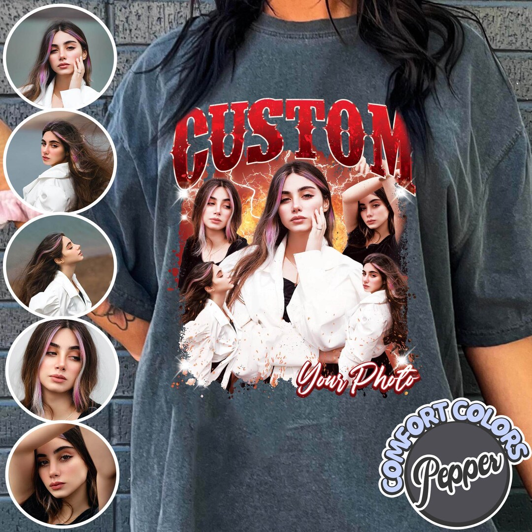 Custom Bootleg Rap Tee, Graphic 90s Tshirt, Custom Photo Shirt, Custom ...