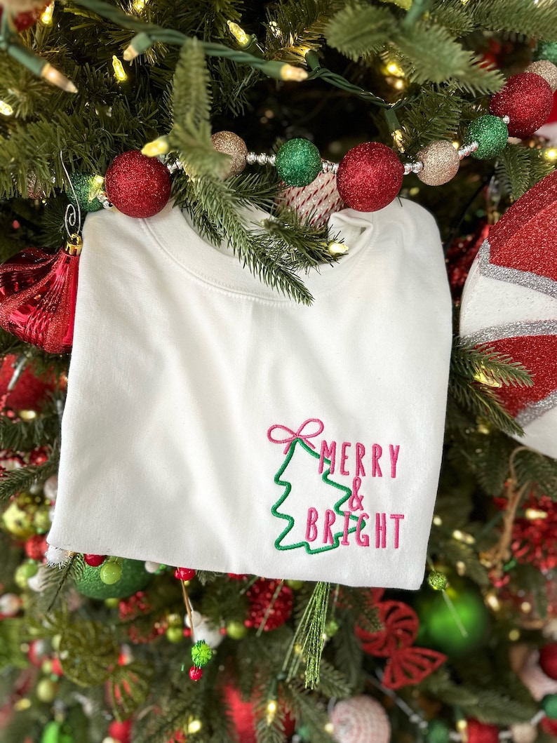 DST/PES Merry & Bright Machine Embroidery File - Etsy