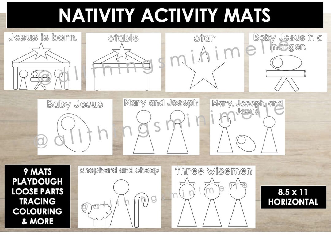 Nativity Activity Mat. Playdough. Colouring. Drawing. - Etsy