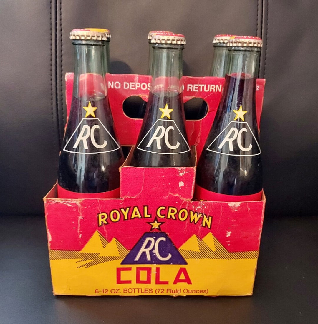 Vintage Royal Crown Pyramid RC Cola 6 Pack W/ Carrier Soda Bottles ...