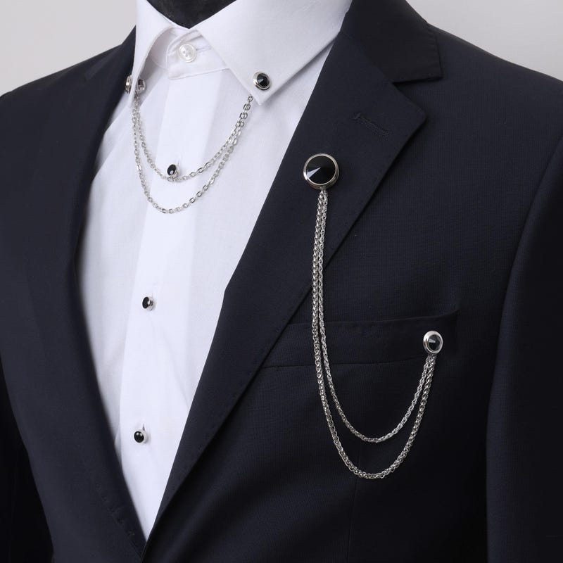 Mens Suit Brooch Silver - Etsy