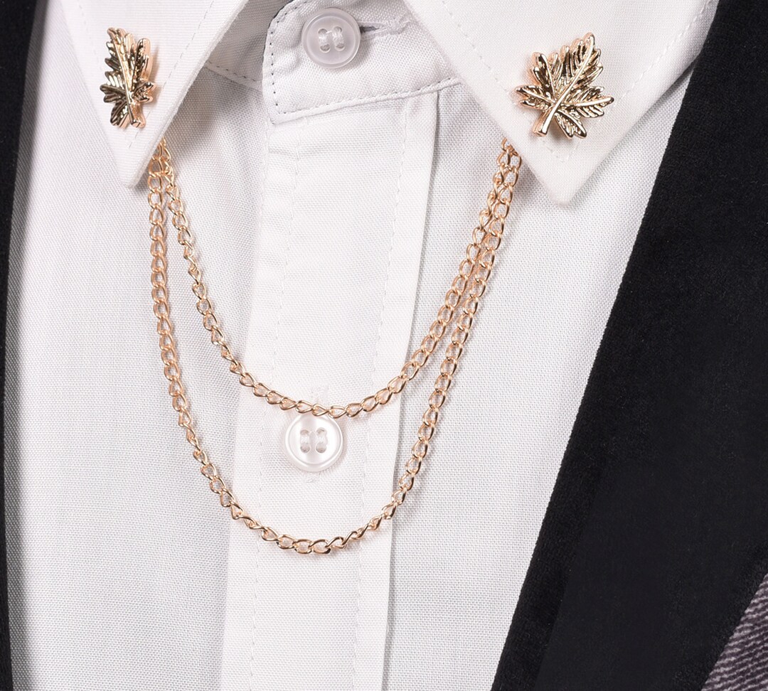 Handmade Leaf Collar Chain, Lapel Pin, Groomsmen Gift - Etsy