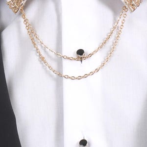 Handmade Gold Chain Jacket Brooch, Lapel Chain Pin, Men's Women's ...