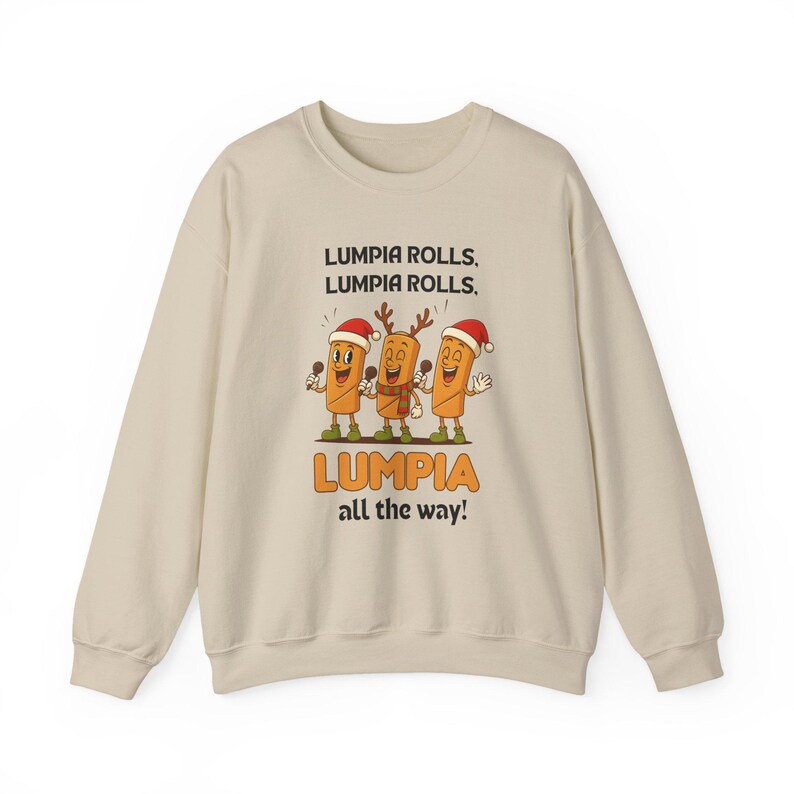 Funny Filipino Christmas Lumpia Rolls Sweatshirt, Paskong Pinoy Ugly ...