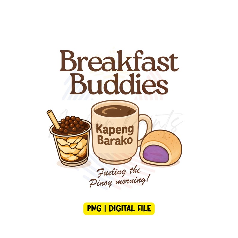 Filipino Breakfast PNG | Kape Taho Pandesal | Pinoy Foodie Sticker ...