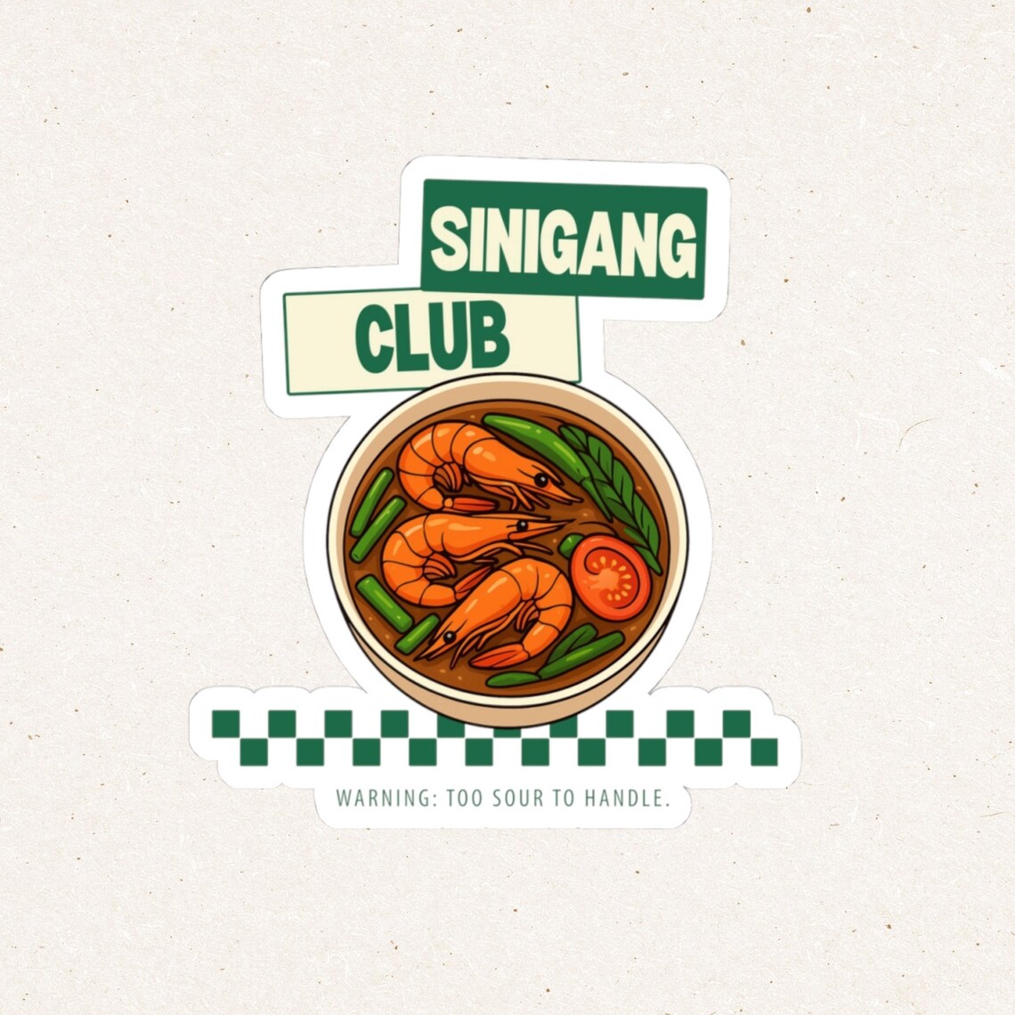 Filipino Sinigang Club Kiss Cut Sticker | Pinoy Foodie Decal | Laptop ...