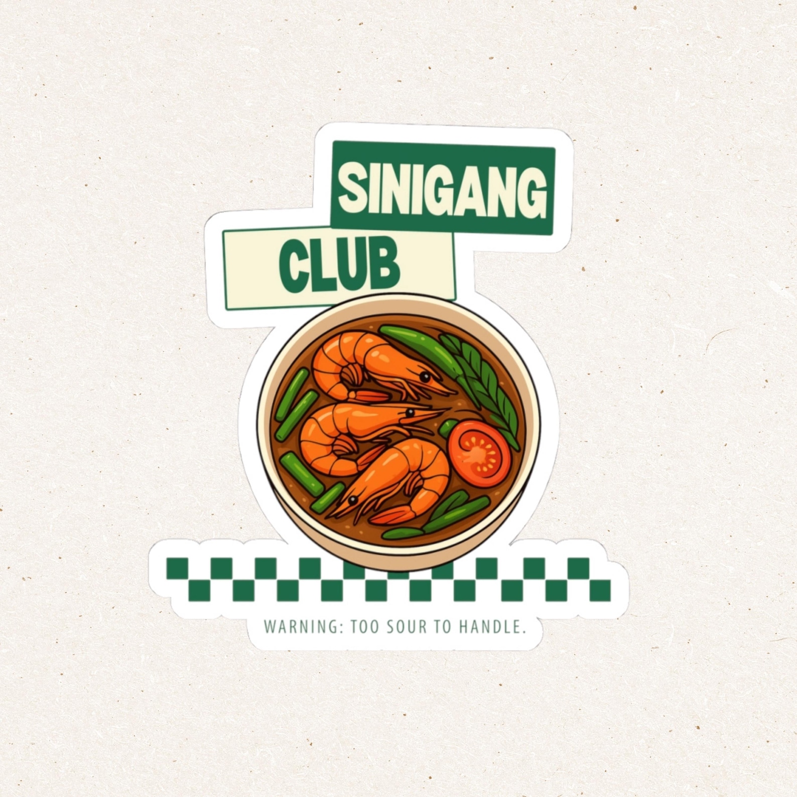 Filipino Sinigang Club Kiss Cut Sticker | Pinoy Foodie Decal | Laptop ...