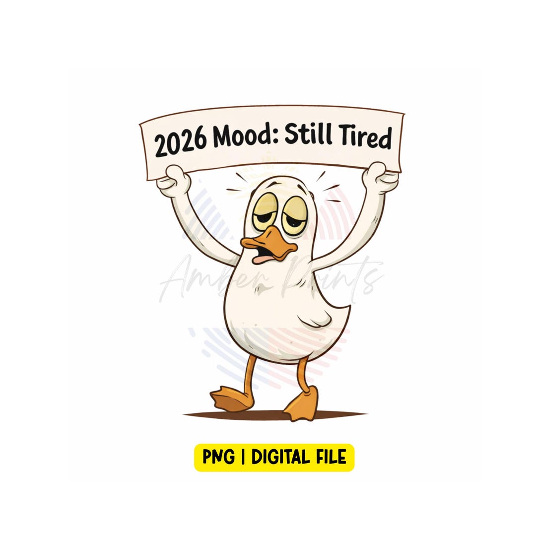 Pato engraçado 2026 PNG | Humor de 2026: Ainda cansado | Clipart de ...