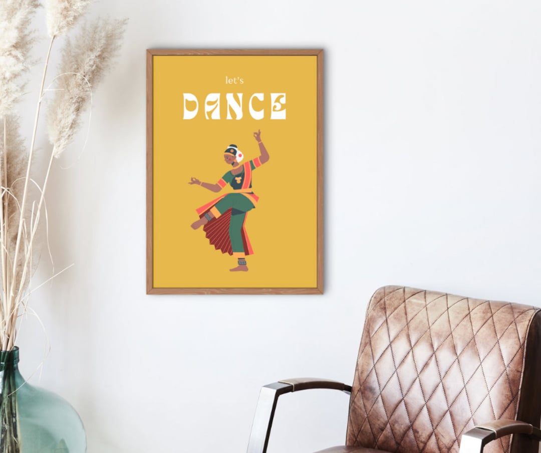Indian Classical Dancer Poster, Bharatnatyam Wall Art, Indian Home ...